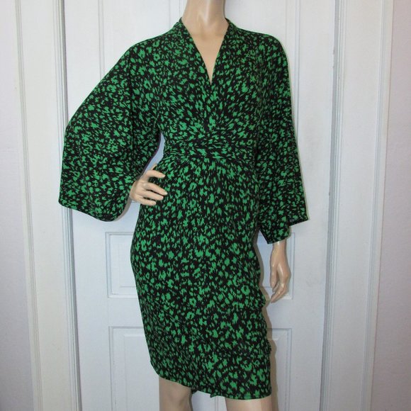 Moda International | Dresses | Moda International Greenblack Wrap ...